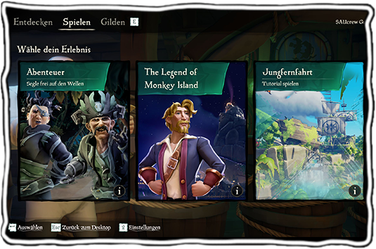 Sea of Thieves Tutorial Anfänger | Das Hauptmenü » SAUcrew.de